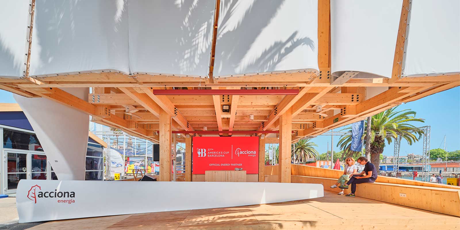ACCIONA Energía’s pavilion at the Louis Vuitton 37th America’s Cup - a ...
